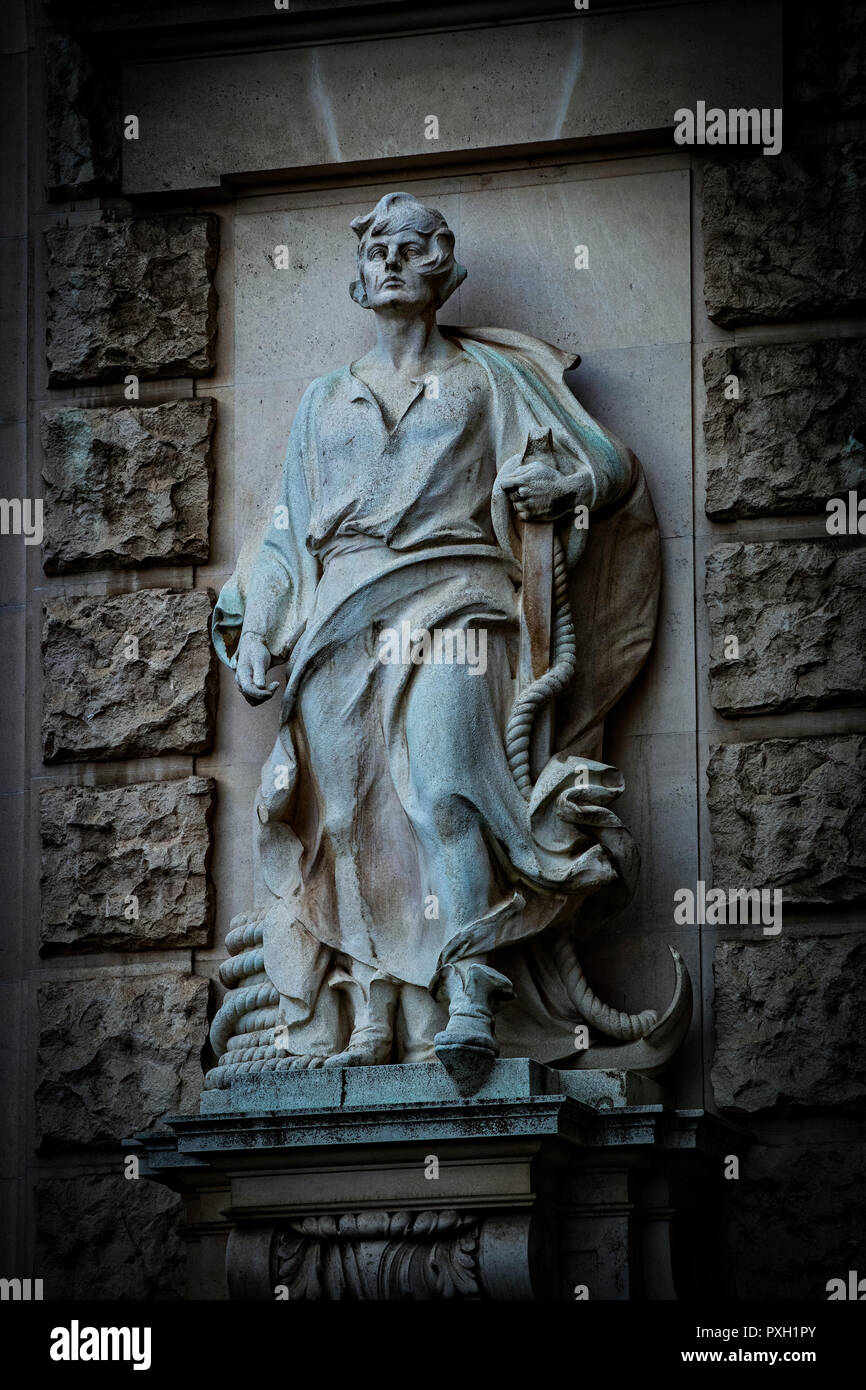 Statues adorning the facade of the Austrian National Library Stock ...