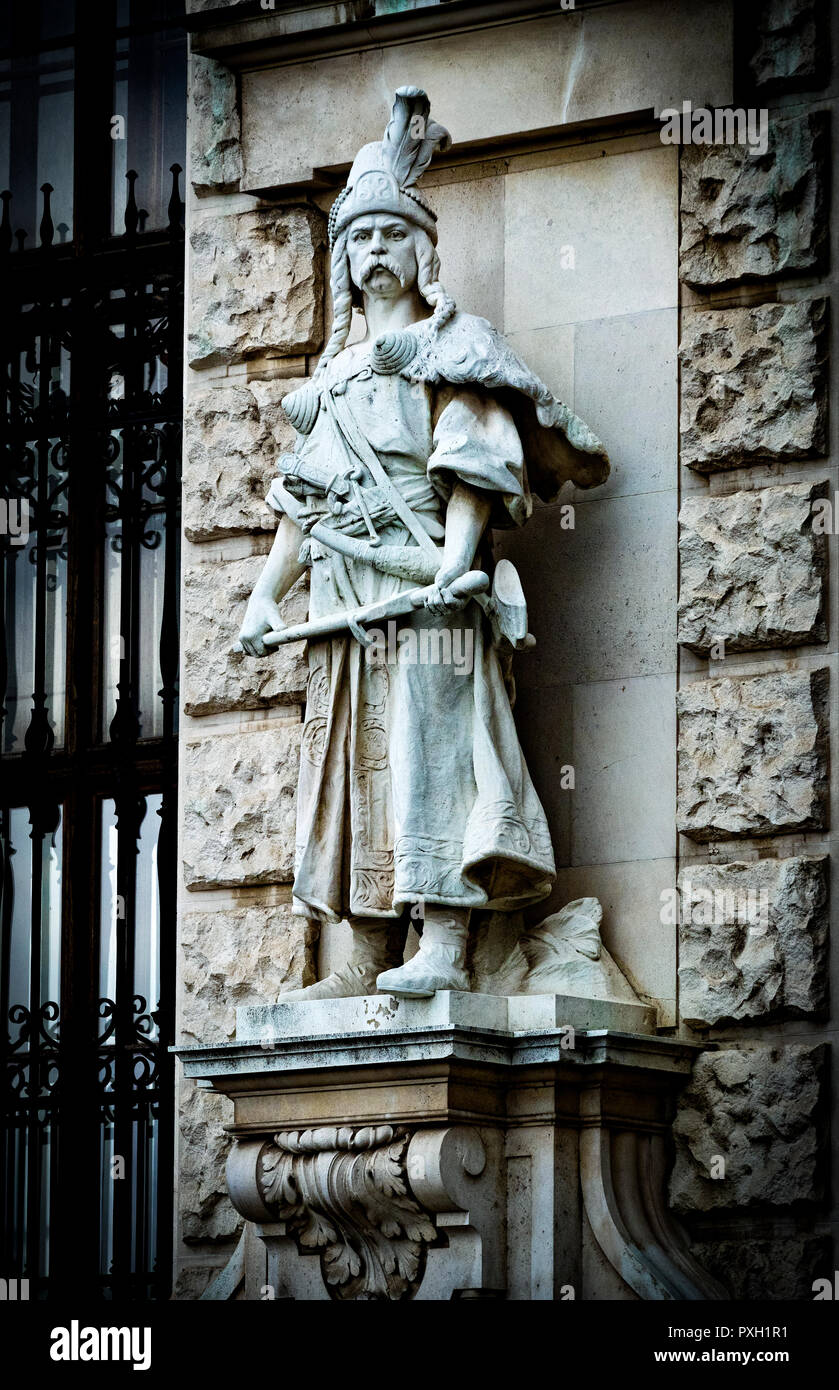 Statues adorning the facade of the Austrian National Library Stock ...