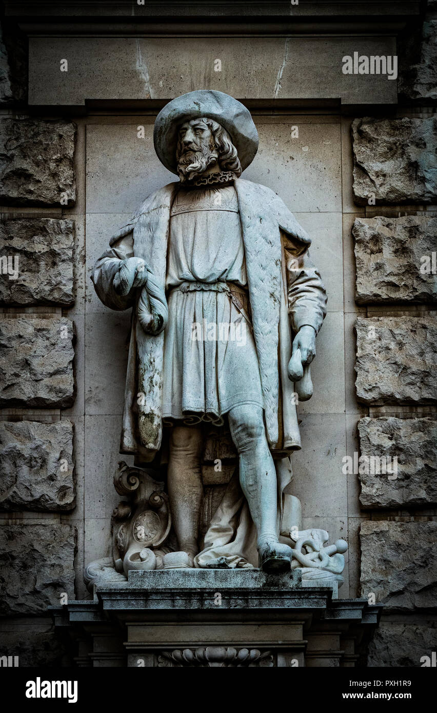 Statues adorning the facade of the Austrian National Library Stock ...