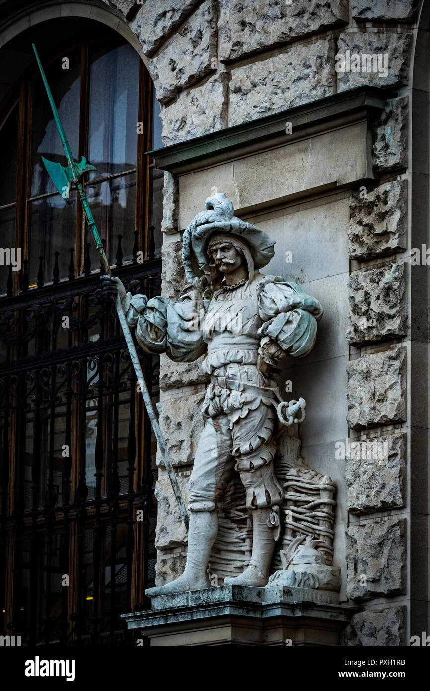 Statues adorning the facade of the Austrian National Library Stock ...