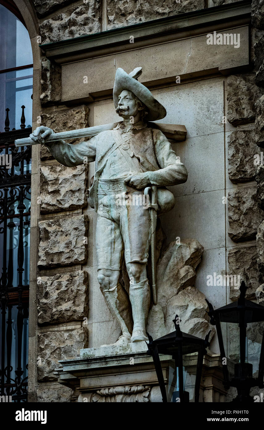 Statues adorning the facade of the Austrian National Library Stock ...