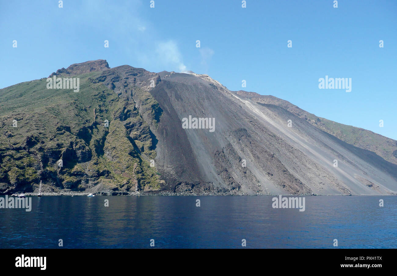 Stromboli, active volcano which is part of the Aeolian Islands ...