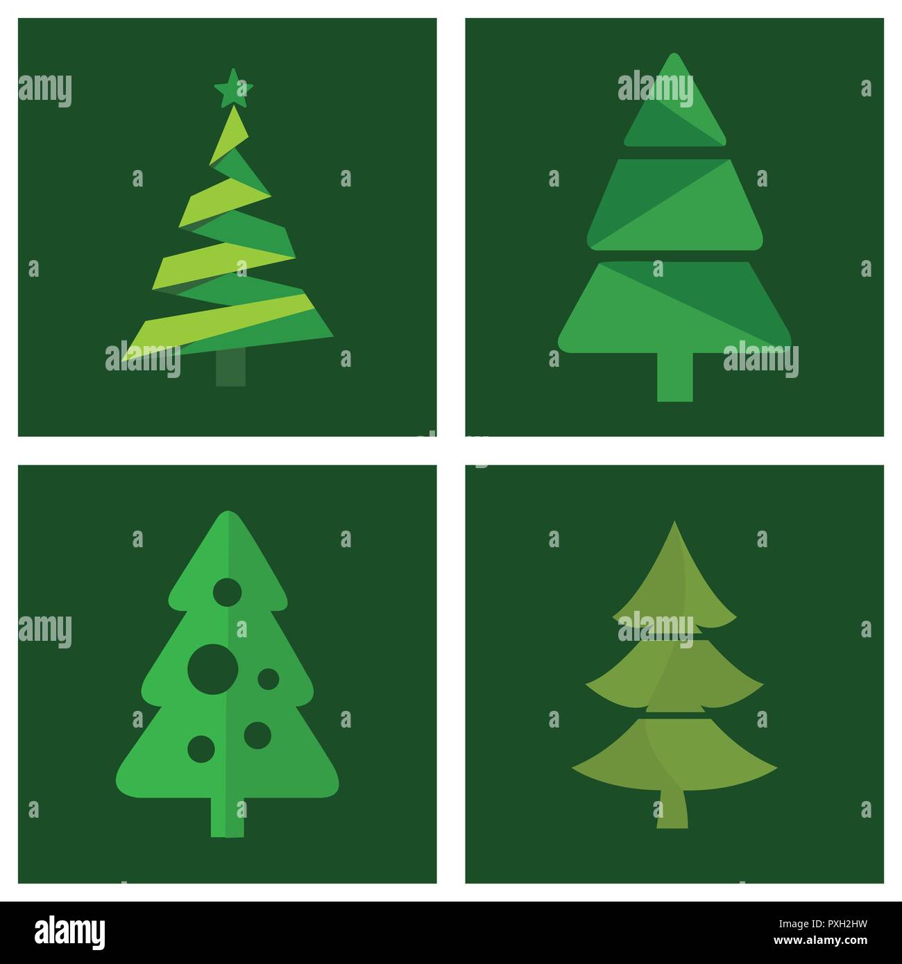 Christmas tree icon set vector Stock Vector Image & Art - Alamy
