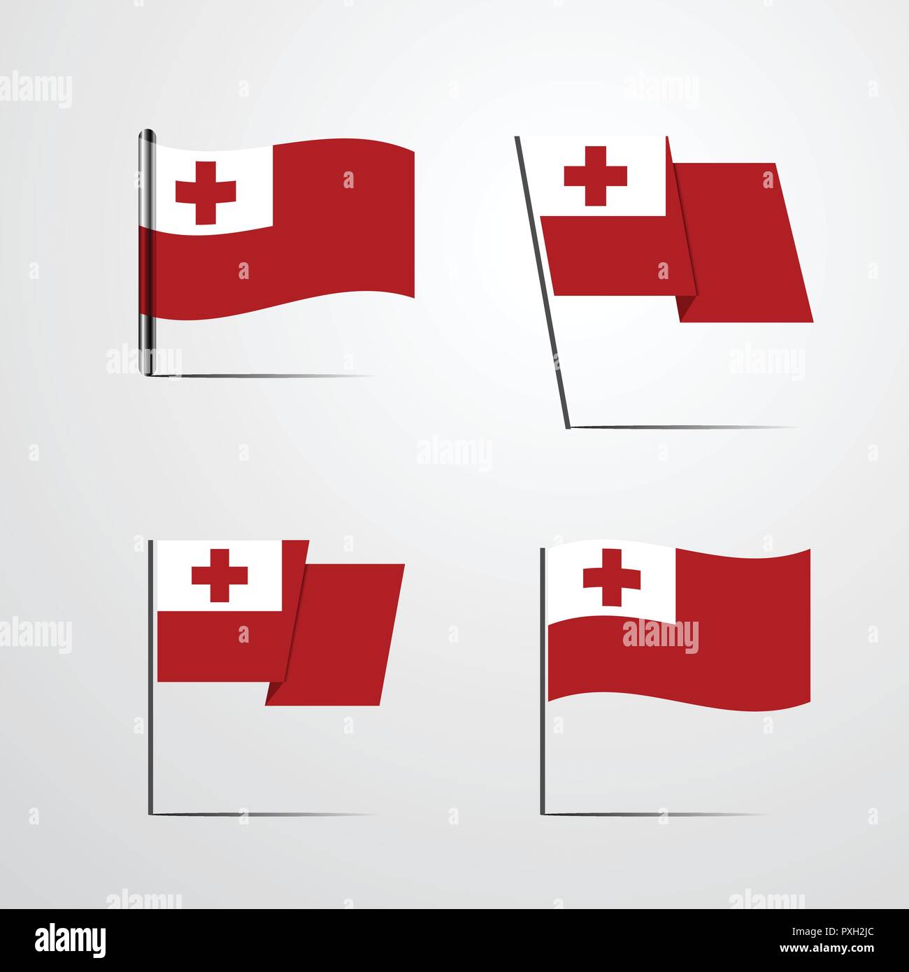 Wavy flag of tonga Stock Vector Images - Alamy