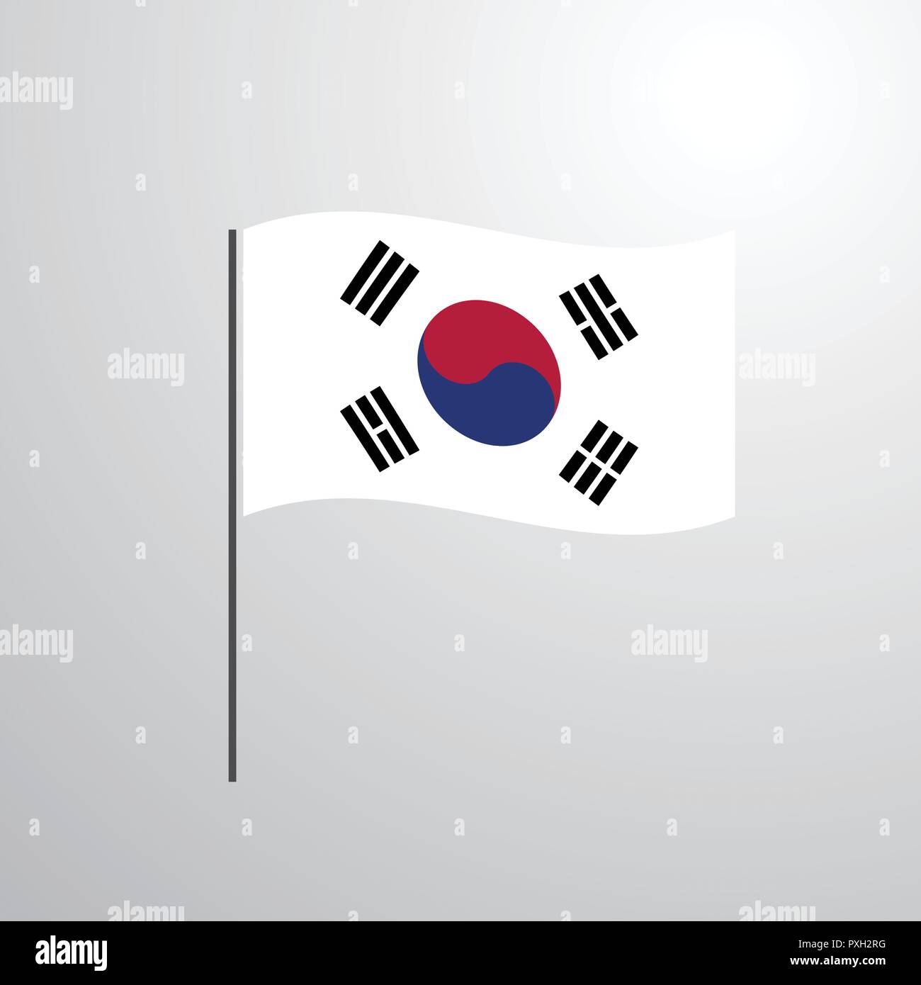 Wavy south korean flag Stock Vector Images - Alamy