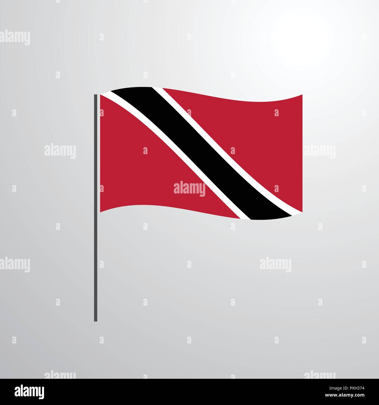 Waving flag of trinidad and tobago Stock Vector Images - Alamy