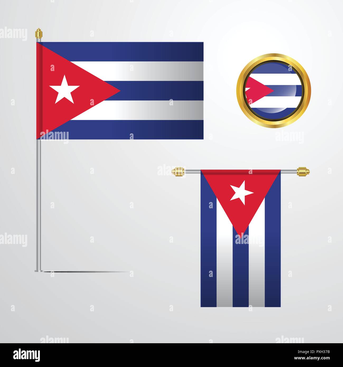 Wavy cuban flag Stock Vector Images - Alamy