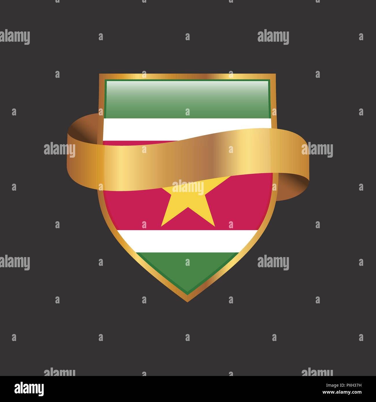 Suriname flag Golden badge design vector Stock Vector Image & Art - Alamy