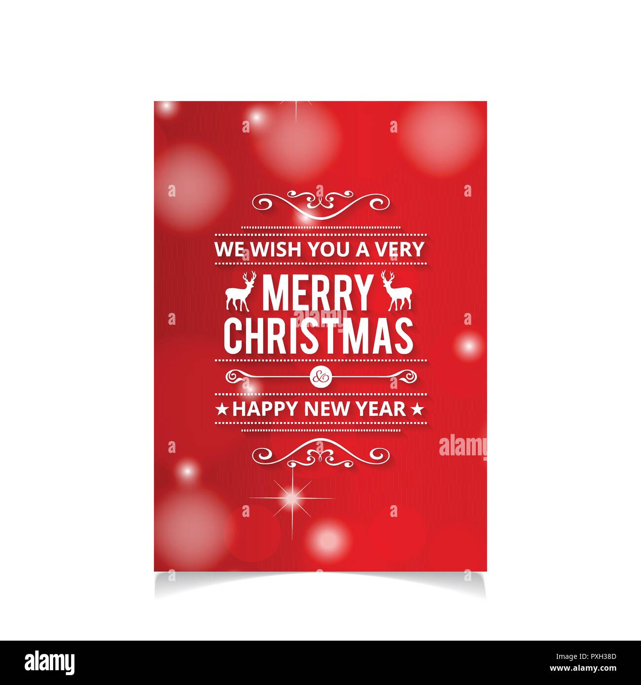 Merry Christmas creative design with red background vector Stock Vector ...