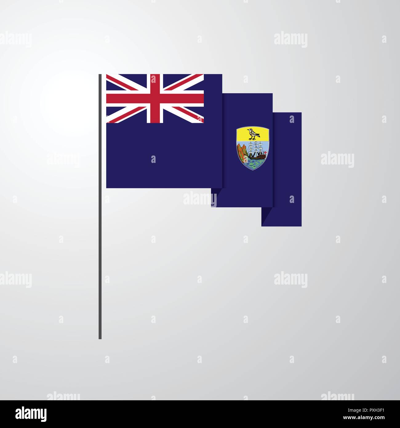 Saint Helena waving Flag creative background Stock Vector Image & Art ...