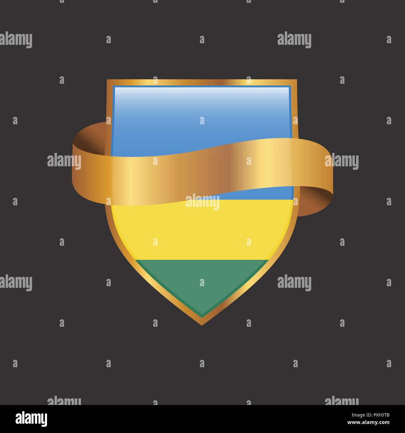 Rwanda flag Golden badge design vector Stock Vector Image & Art - Alamy