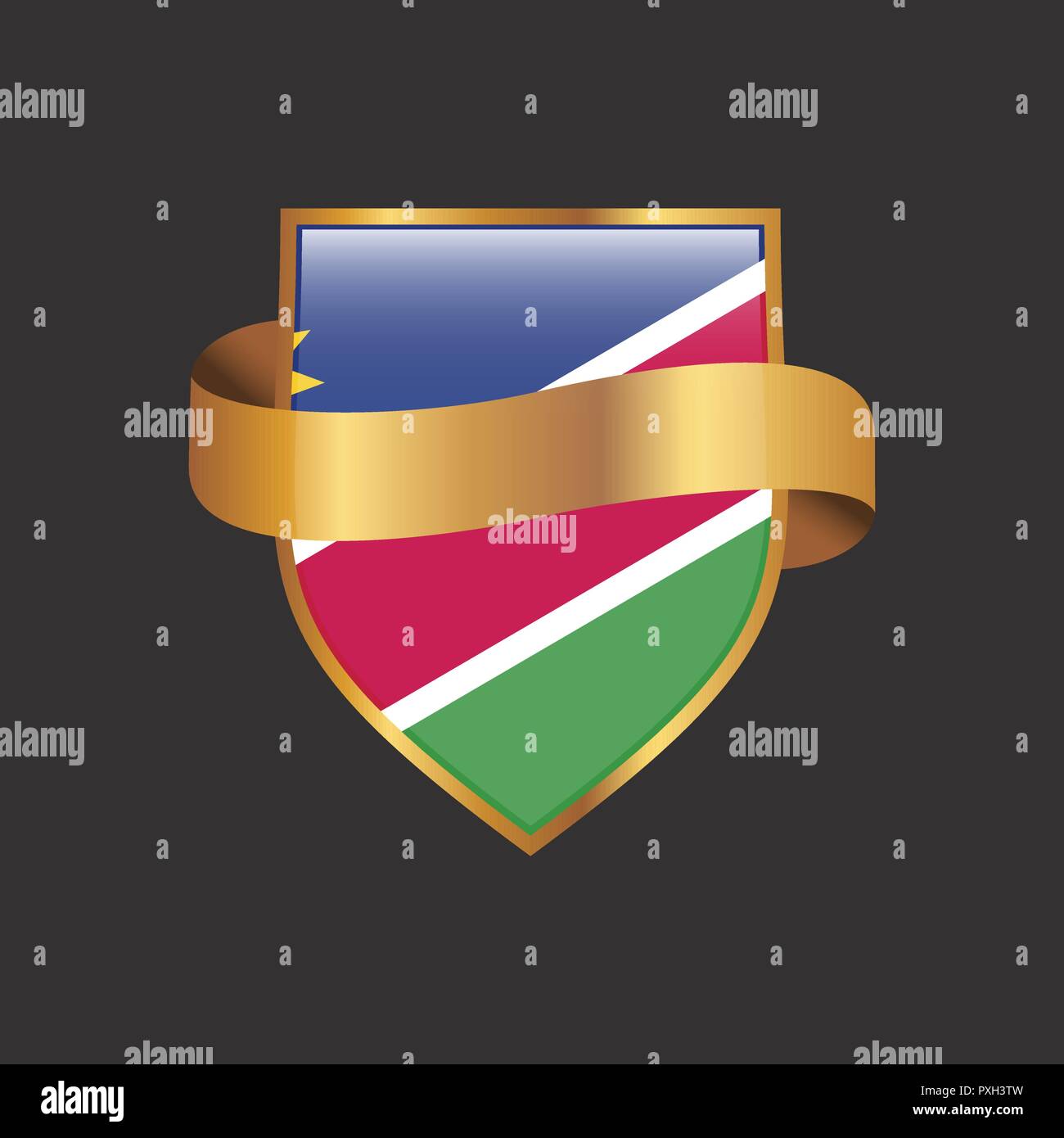 Namibia flag Golden badge design vector Stock Vector Image & Art - Alamy