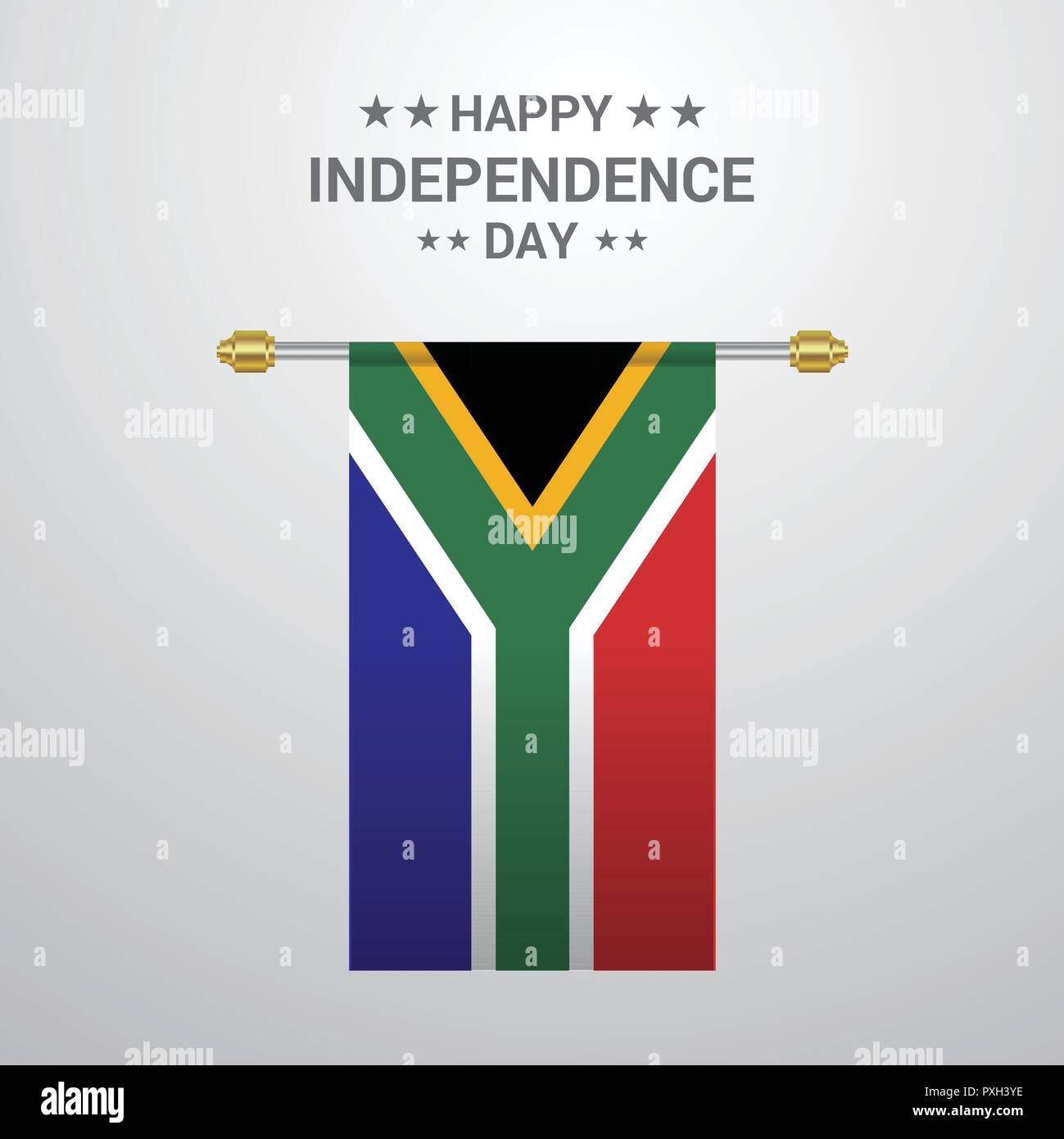 South Africa Independence day hanging flag background Stock Vector ...
