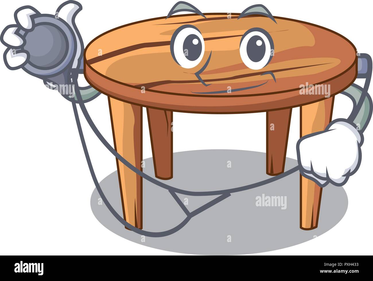 Doctor character wooden table in the restaurant Stock Vector Image ...
