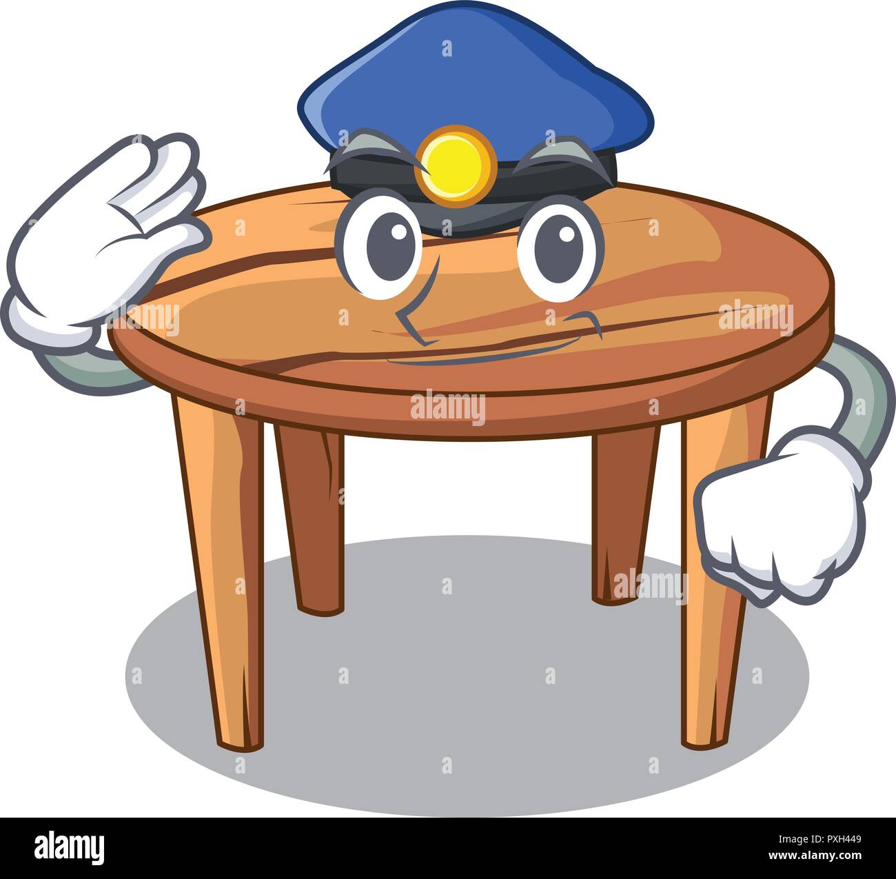 Police character wooden table in the restaurant Stock Vector Image ...