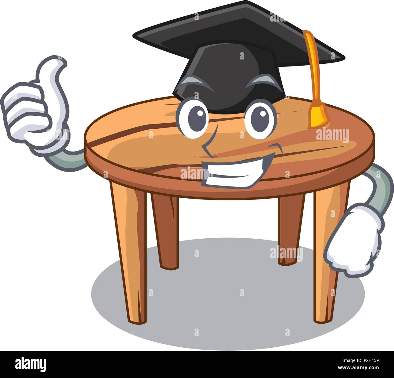 Graduation cartoon round wooden table in cafe Stock Vector Image & Art ...
