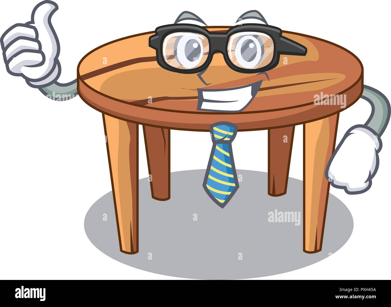 Businessman cartoon round wooden table in cafe Stock Vector Image & Art ...