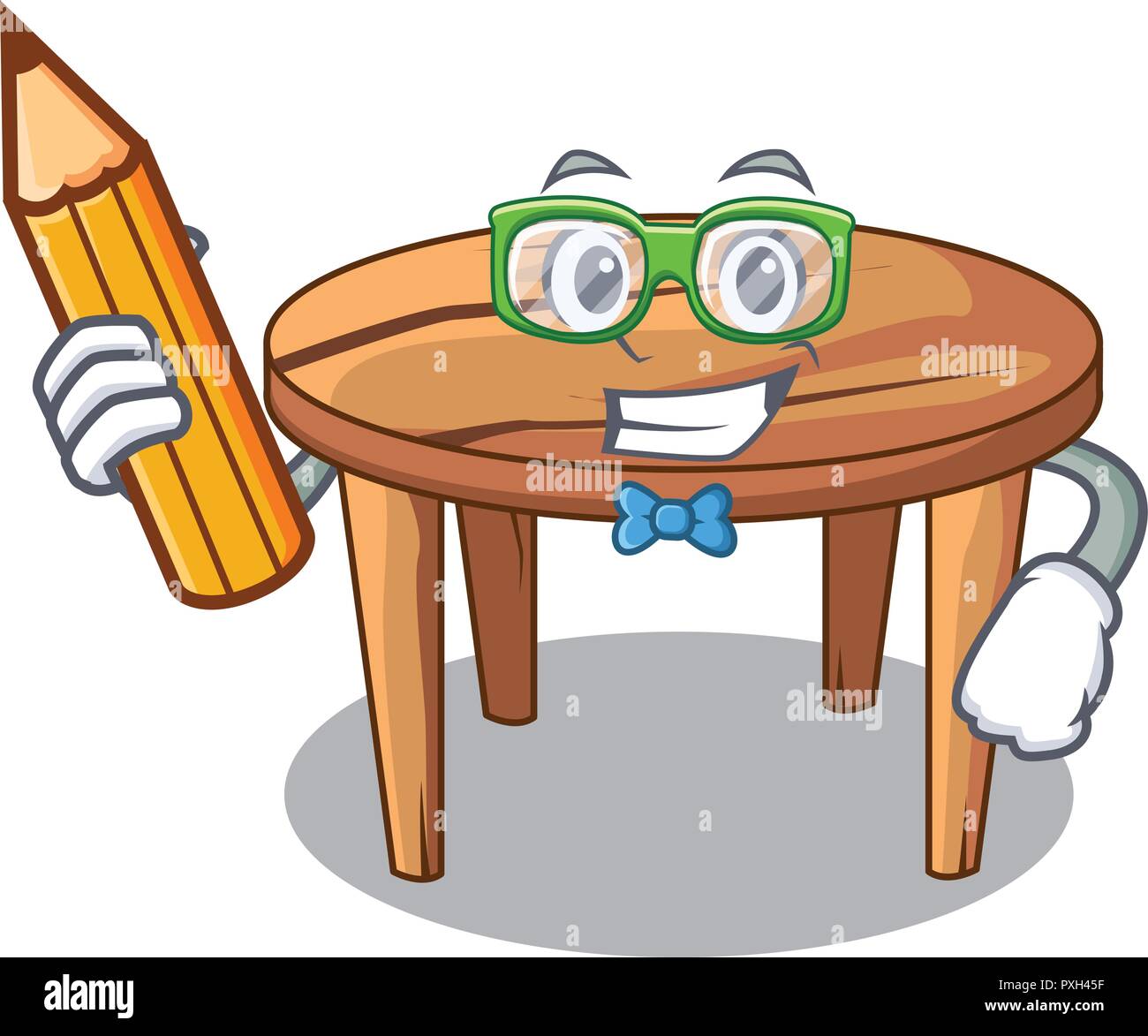 Student cartoon round wooden table in cafe Stock Vector Image & Art - Alamy