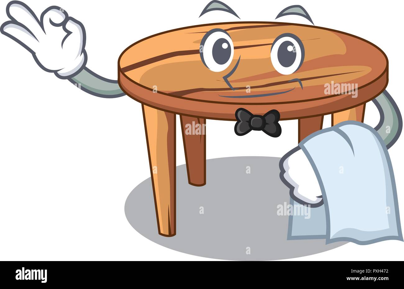 Waiter cartoon wooden dining table in kitchen Stock Vector Image & Art ...