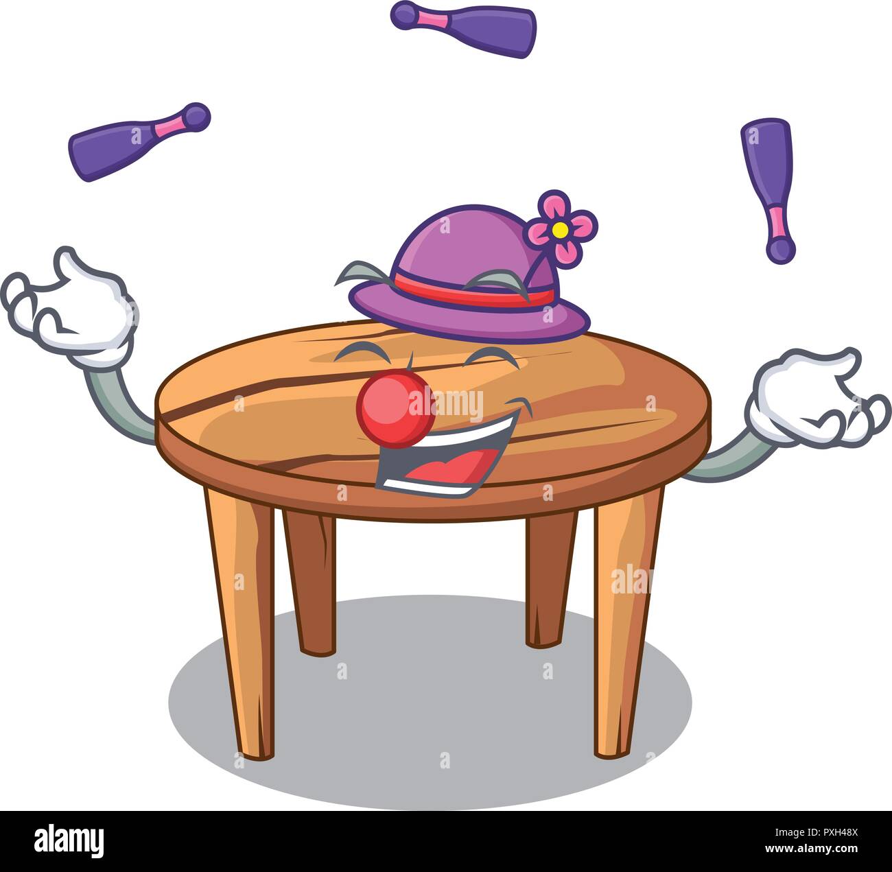 Juggling wooden table isolated on the mascot Stock Vector Image & Art ...