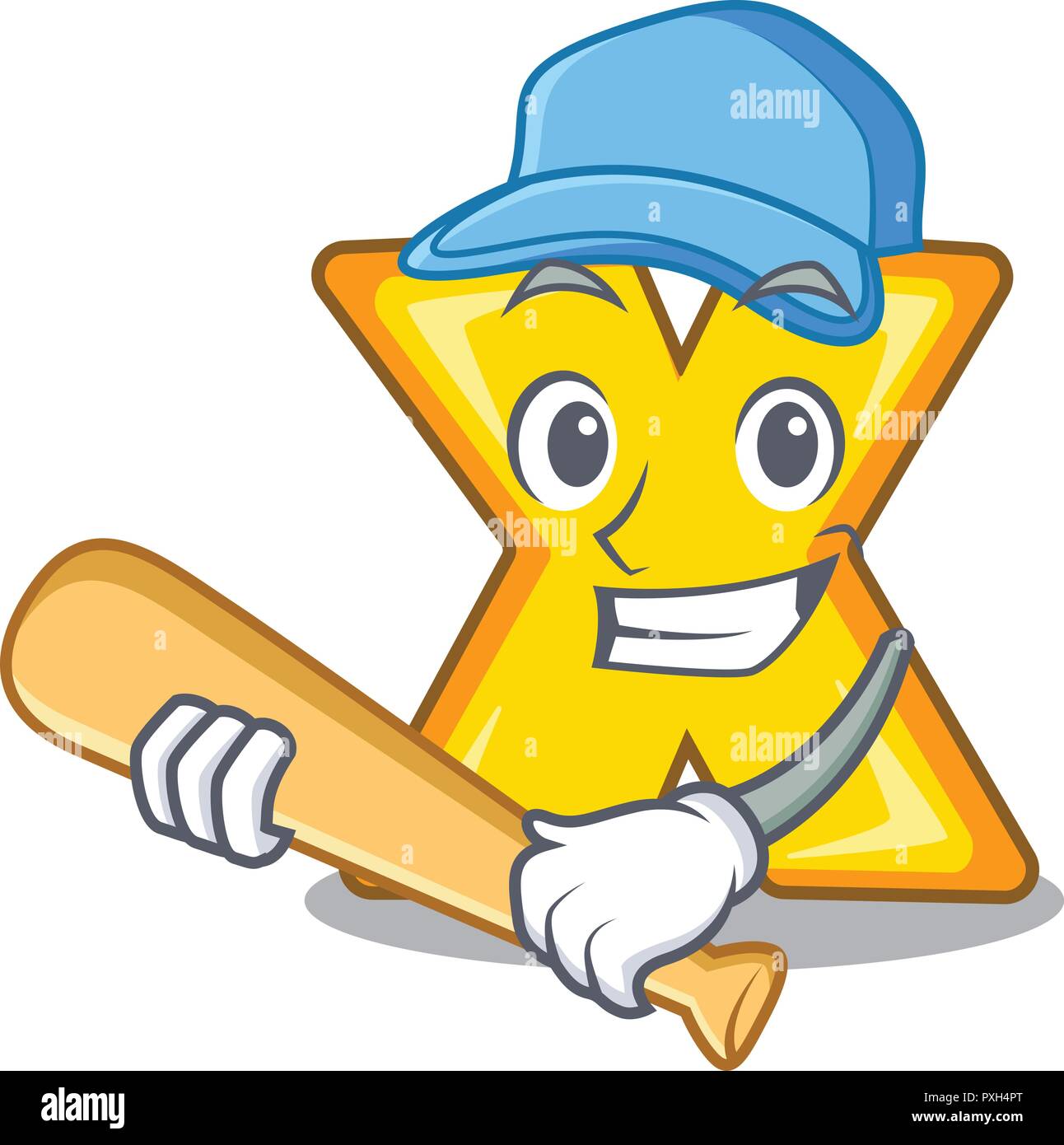 Playing baseball character cartoon multiply sign for logo Stock Vector ...