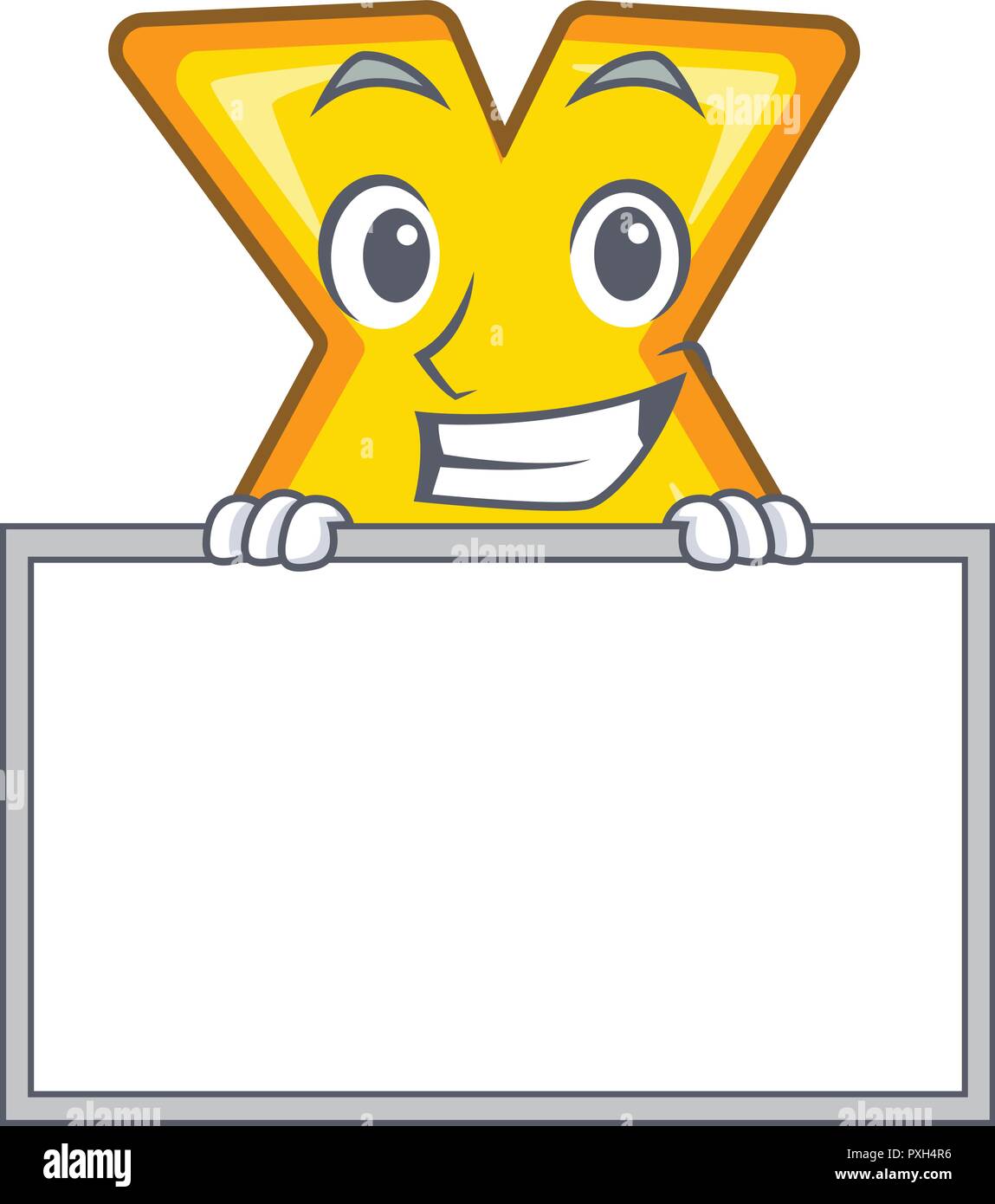 Grinning with board character cartoon multiply sign for logo Stock ...
