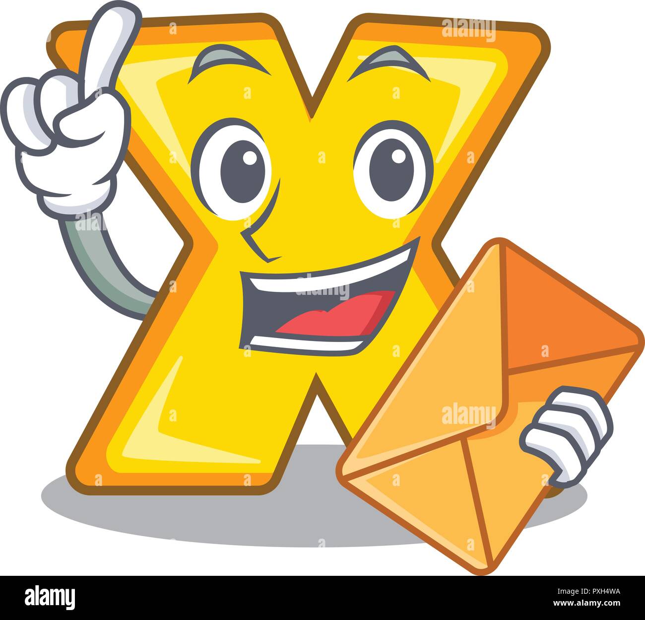 With envelope cartoon multiply of a delete sign Stock Vector Image ...