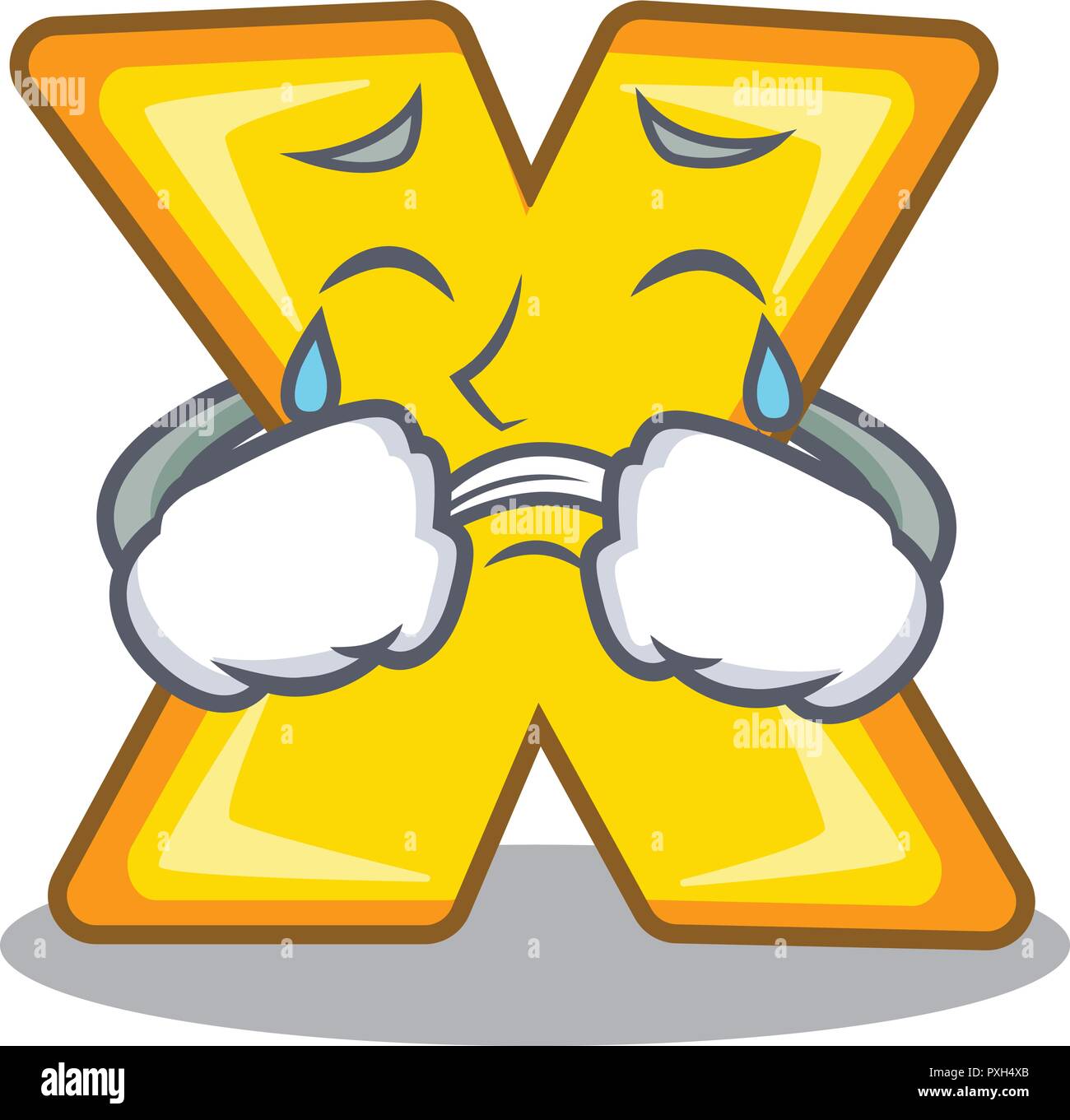 Crying cartoon multiply sign for calculate math Stock Vector Image ...