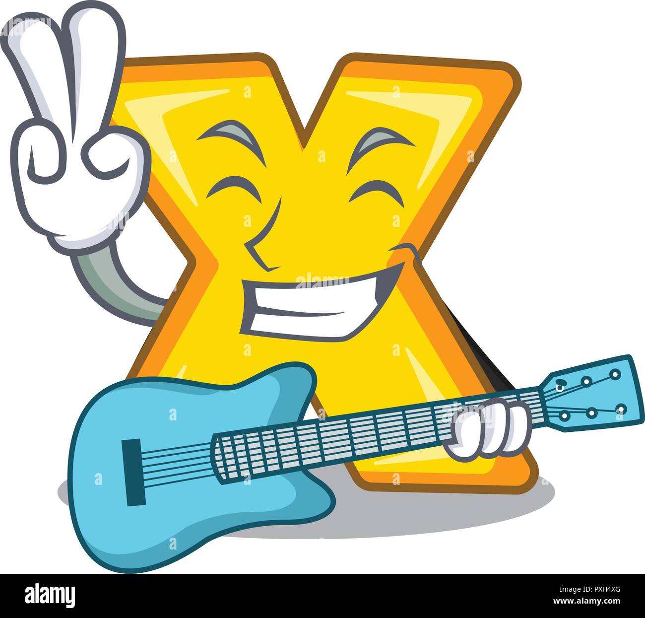 With guitar cartoon multiply sign for calculate math Stock Vector Image ...