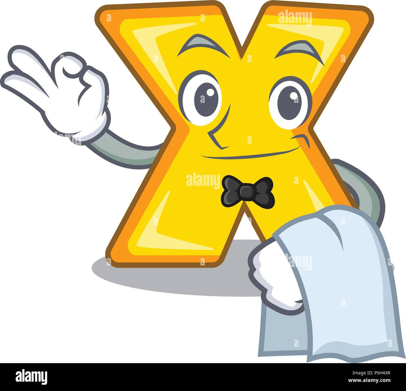 Waiter cartoon multiply sign for calculate math Stock Vector Image ...