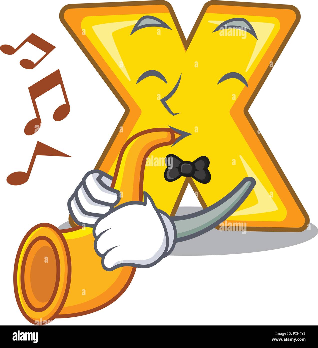 With trumpet cartoon multiply sign for calculate math Stock Vector ...