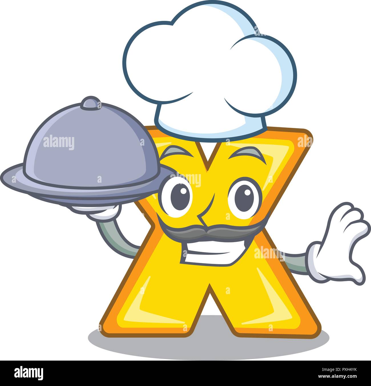 Chef with food cartoon multiply sign for calculate math Stock Vector ...