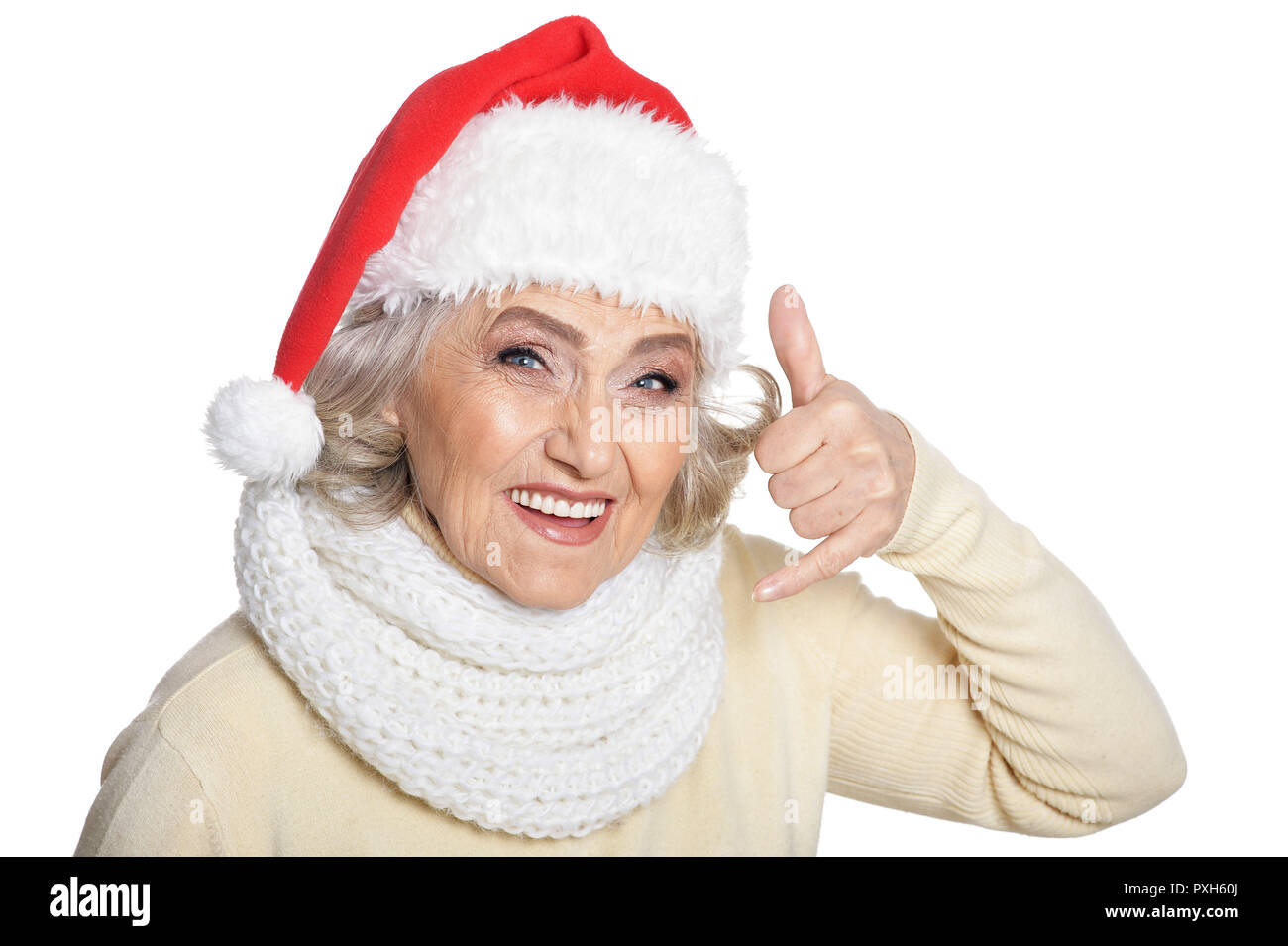 Female santa showing xmas hi-res stock photography and images - Alamy