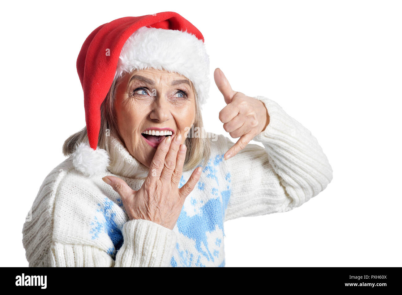 Female santa showing xmas hi-res stock photography and images - Alamy