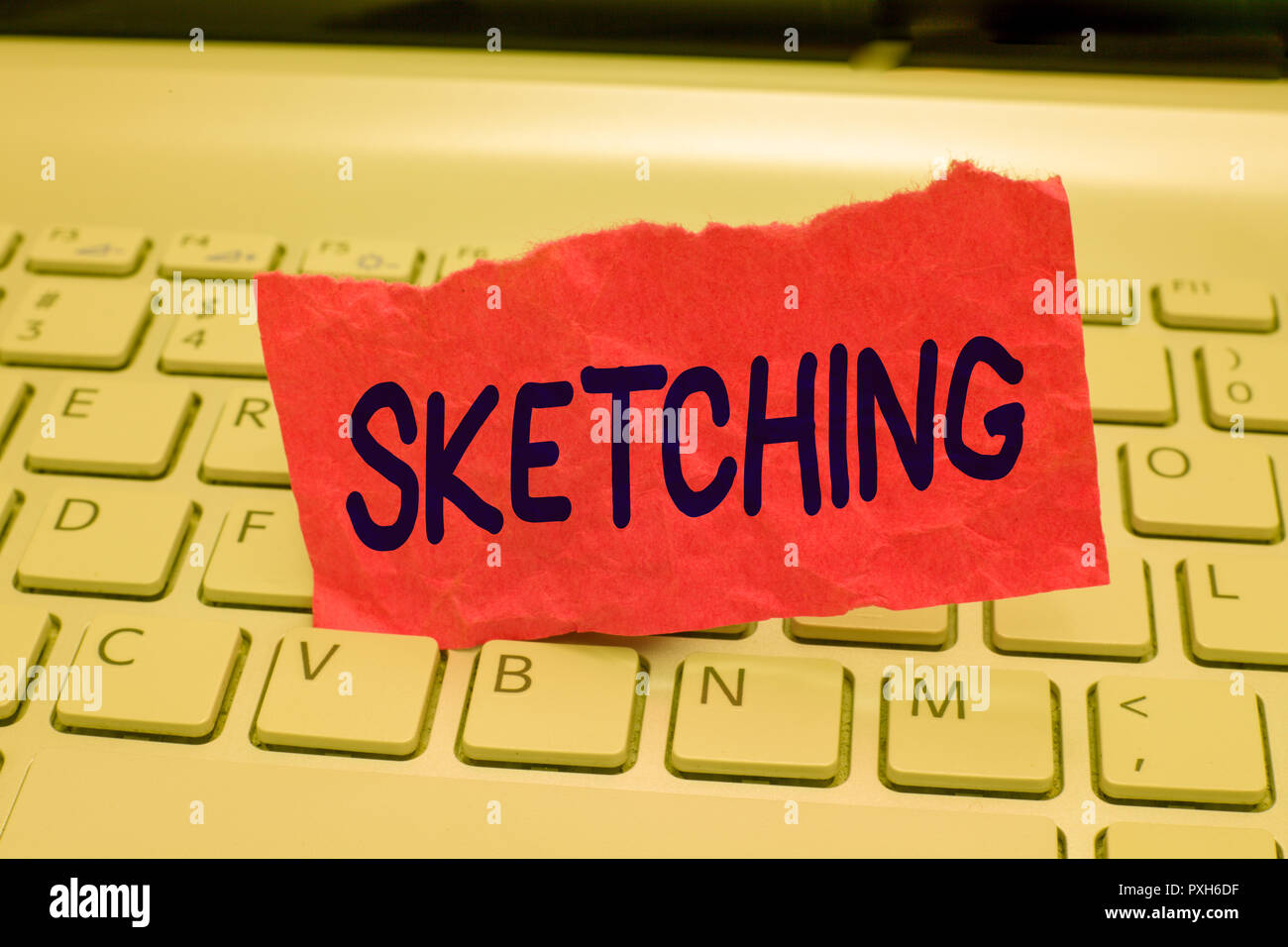 Writing note showing Sketching. Business photo showcasing Making a ...