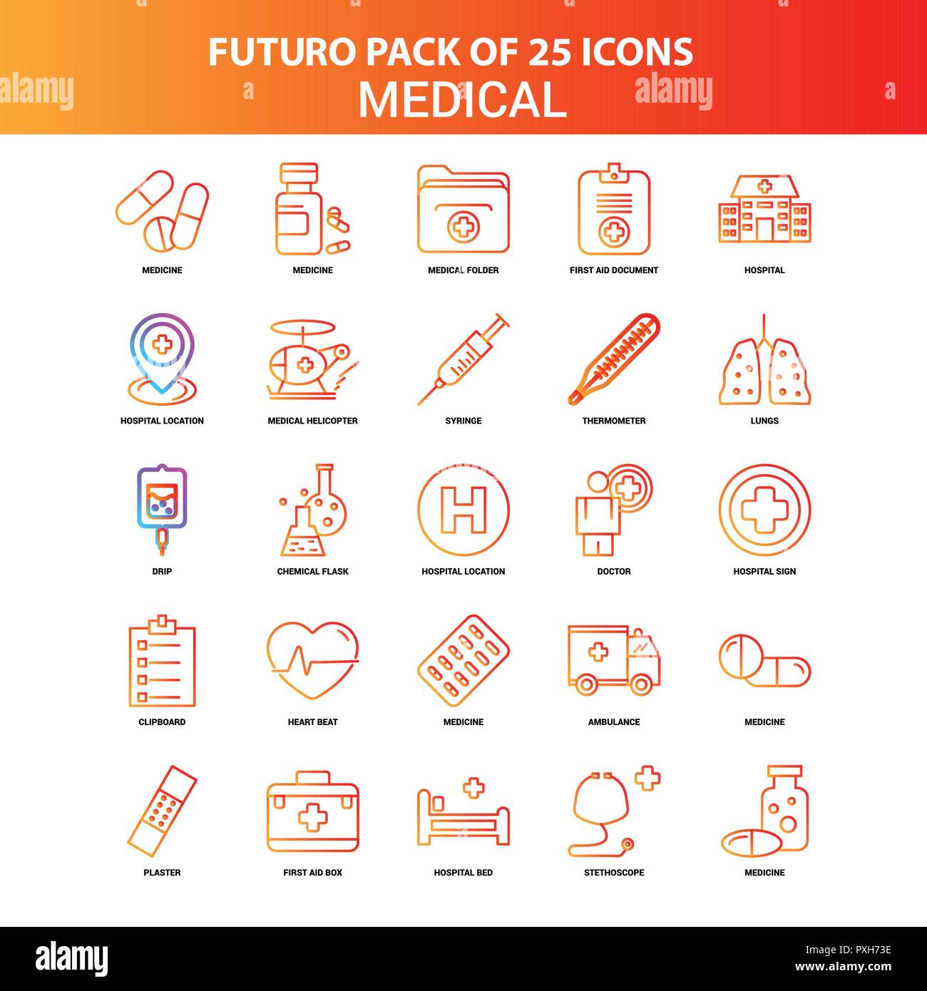 Orange medical folder icon hi-res stock photography and images - Alamy