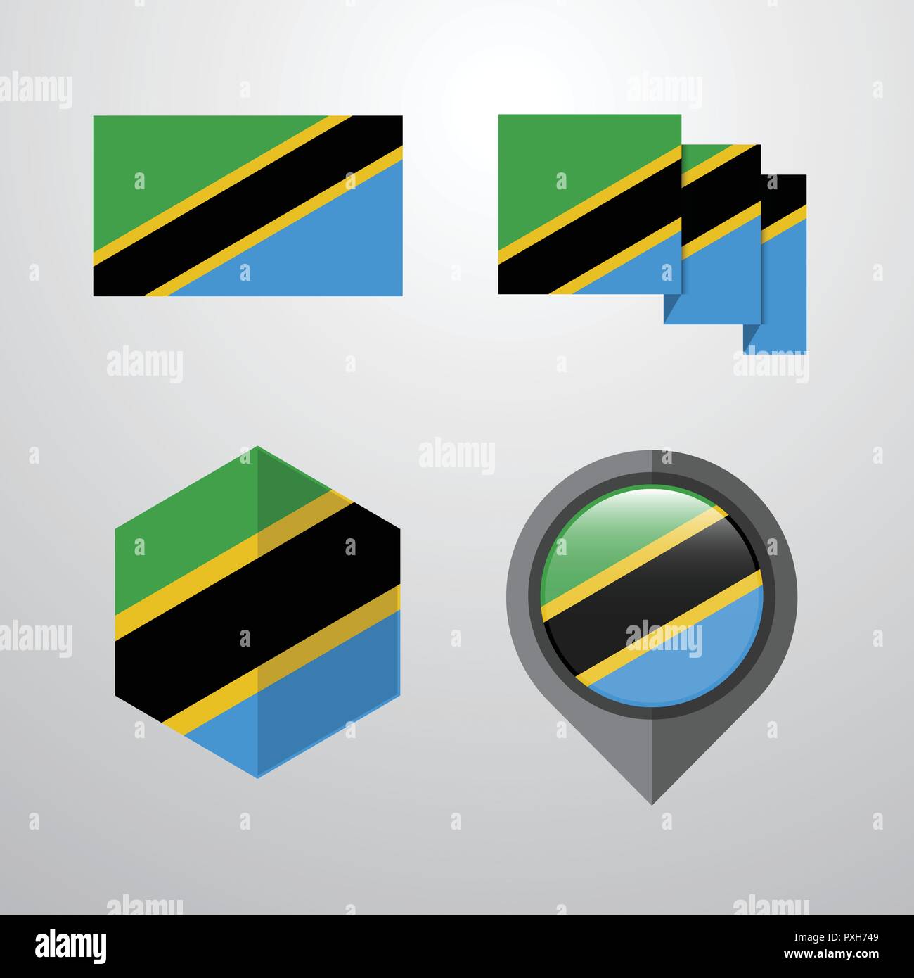 Tanzania flag design set vector Stock Vector Image & Art - Alamy