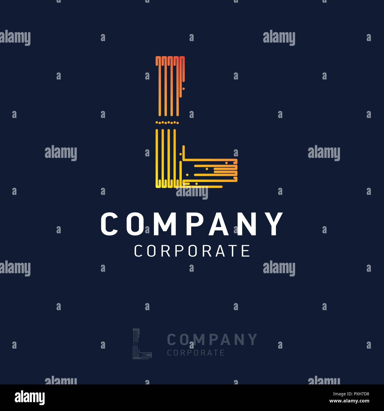 L company logo design with visiting card vector Stock Vector Image ...