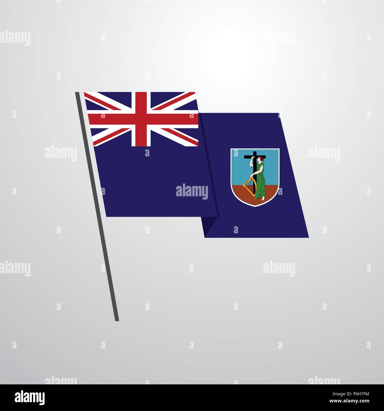 White montserrat flag Stock Vector Images - Alamy
