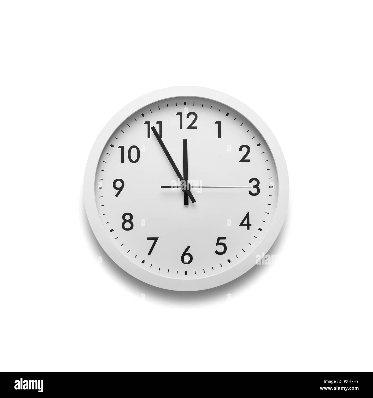 White wall clock isolated on white background Stock Photo - Alamy