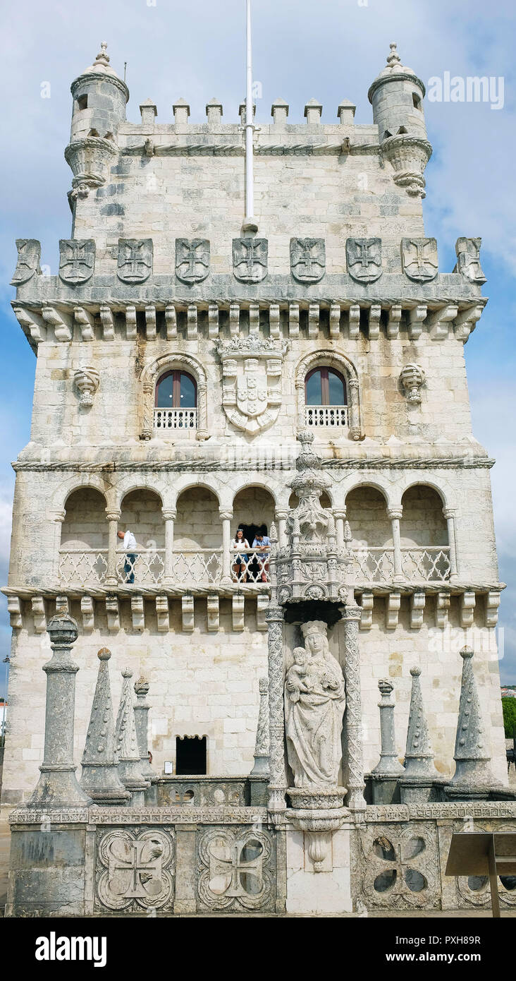 The Templar Belem Tower in Lisbon, Portugal Stock Photo - Alamy