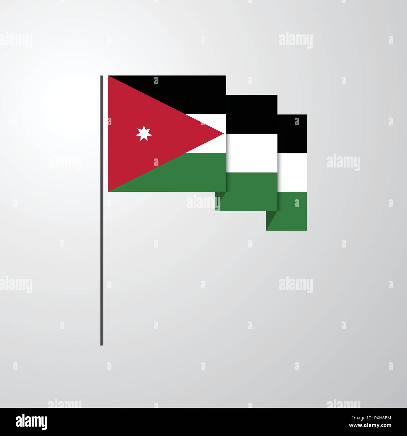Wavy jordanian flag Stock Vector Images - Alamy
