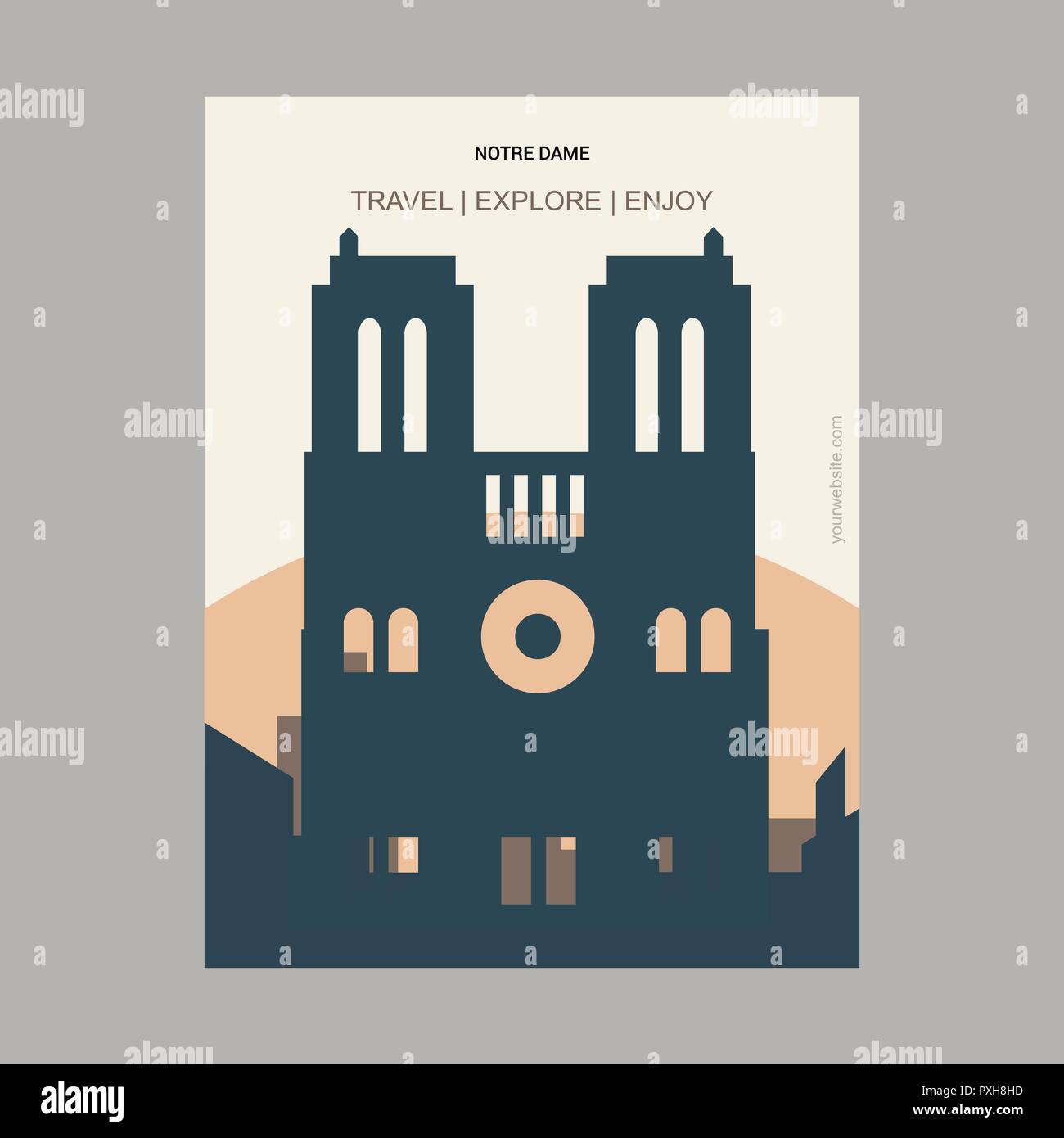 Traditional architecture notre dame de paris Stock Vector Images - Alamy