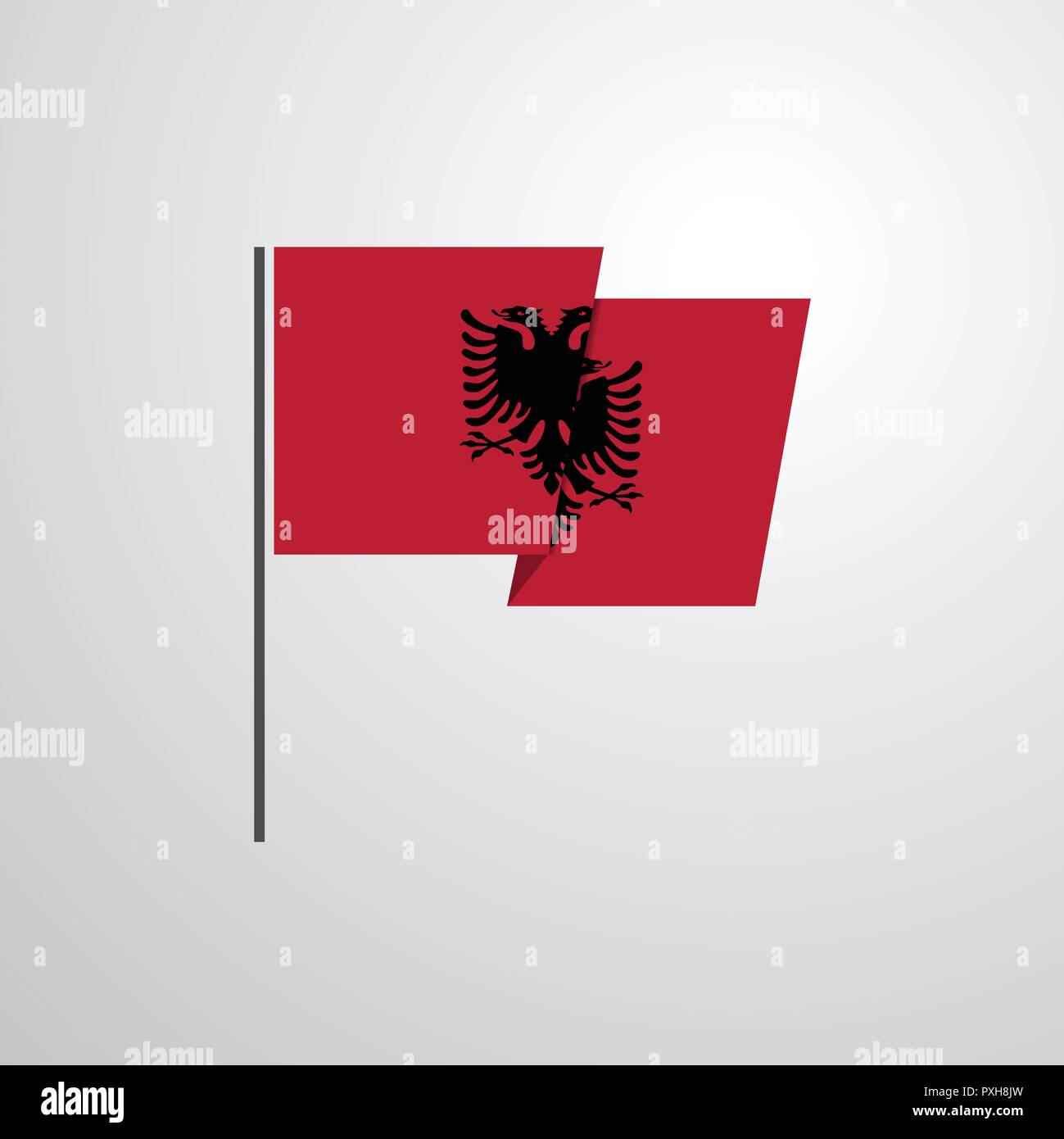 Albania waving Flag design vector Stock Vector Image & Art - Alamy