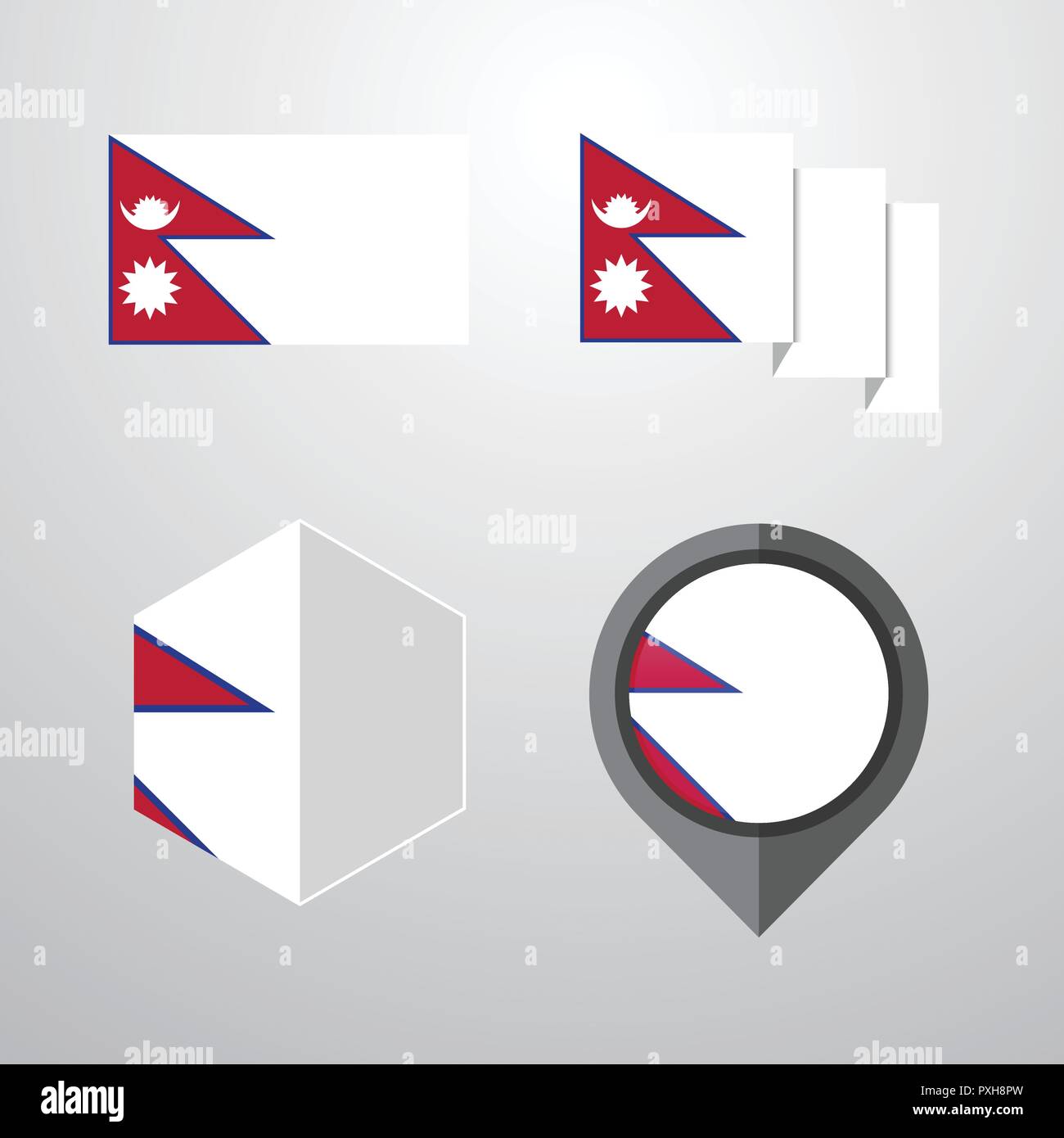 Nepal flag design set vector Stock Vector Image & Art - Alamy