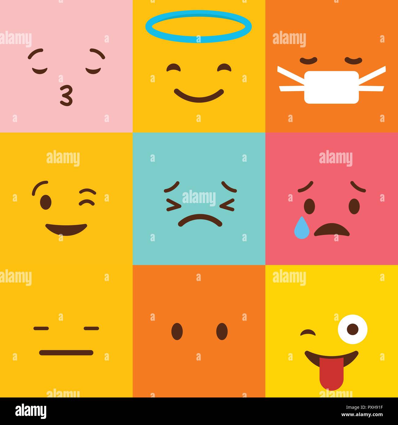 Colorful emojis Stock Vector Images - Alamy