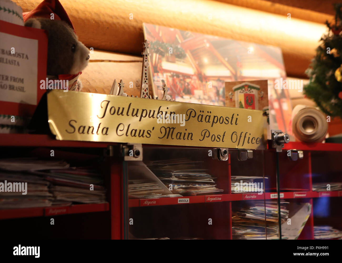 Letters from across Europe at Santa Claus Main Post Office, in the ...