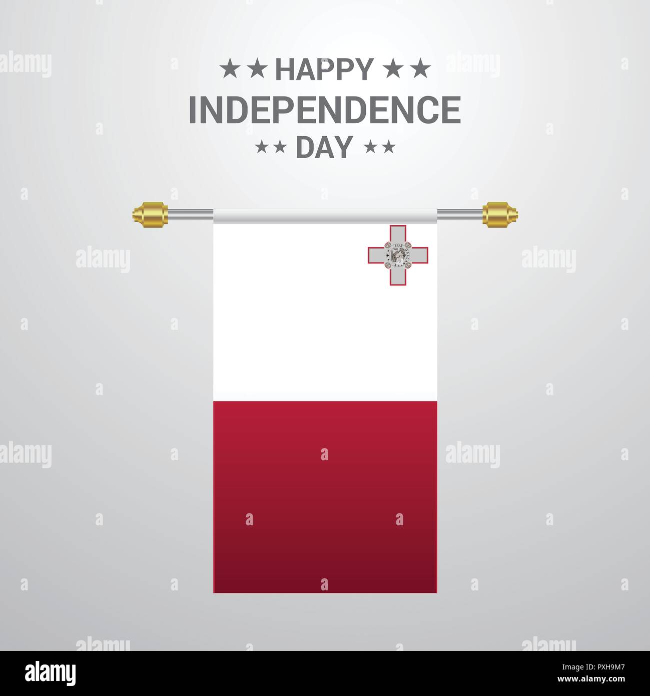 Malta Independence day hanging flag background Stock Vector Image & Art ...