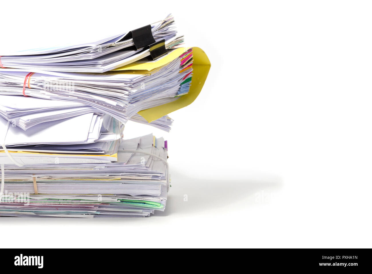 Stack of Documents isolated on white background Stock Photo - Alamy
