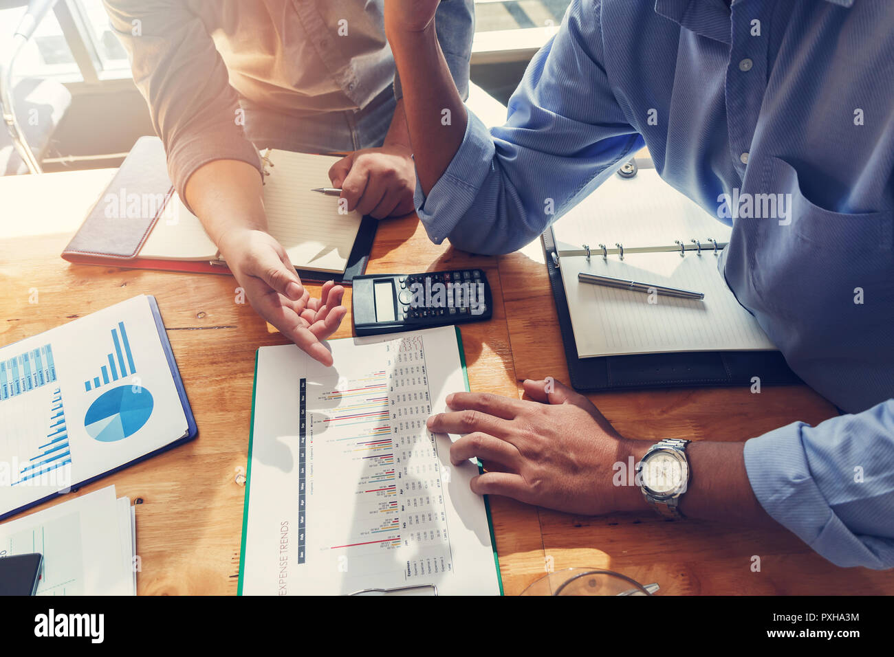 Business team meeting and discussing project plan. Businessmen ...
